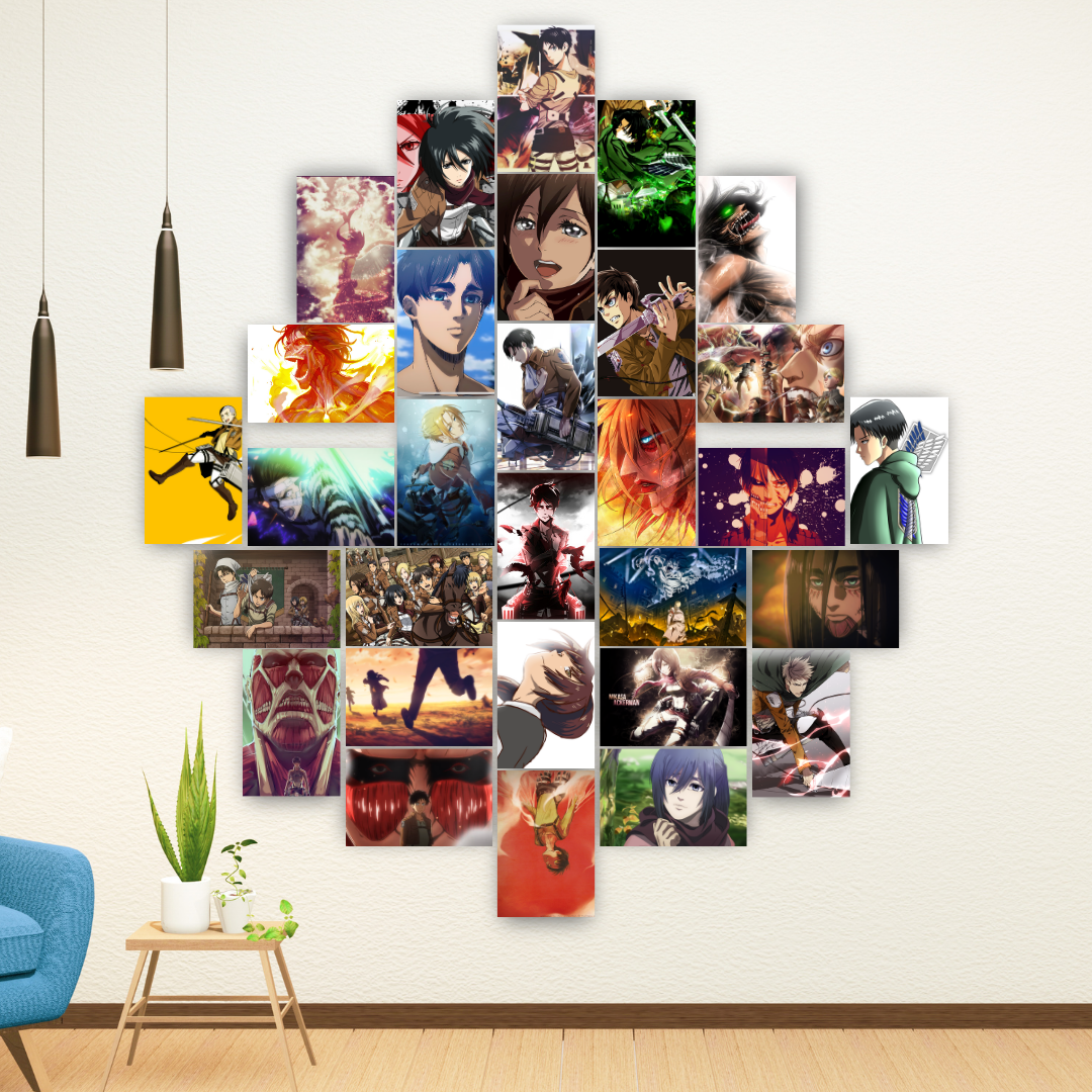 Attack On Titans Mini Posters Kit - 30 Mini Posters kit (6x4 Inches ...