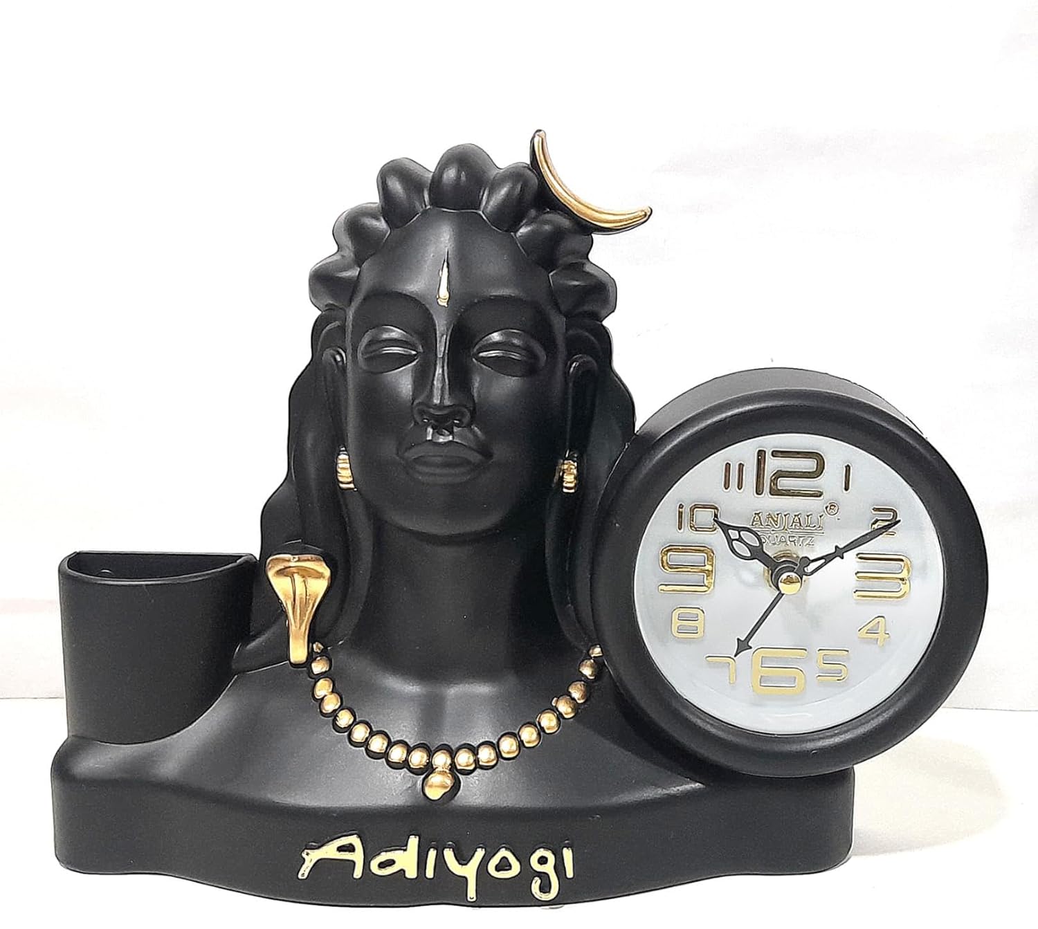 ADIYOGI ANALOG CLOCK WITH PEN STAND - SL SHOPPING