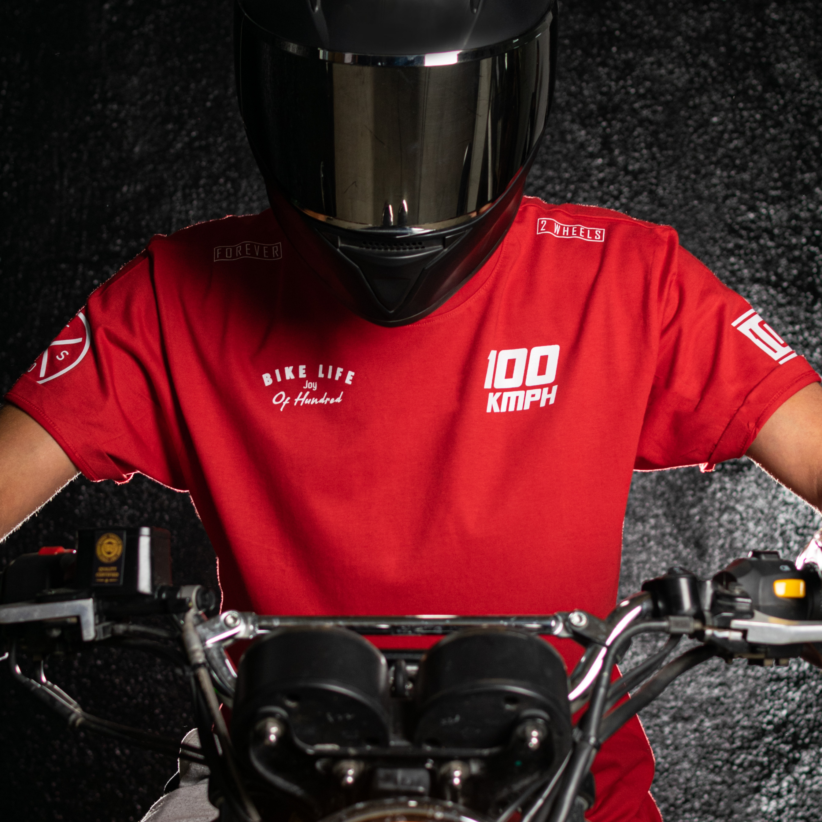 Hundred Patches | T-Shirt | Red - 100kmph