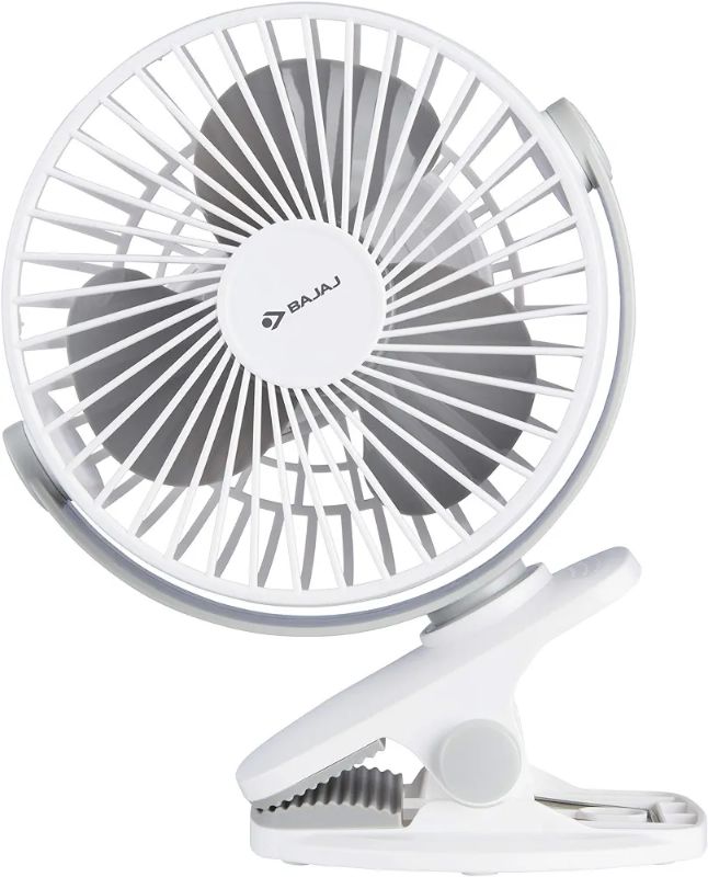 Bajaj Pygmy Mini Fan 110mm | USB Charging Fan | Multi-Clip Function ...