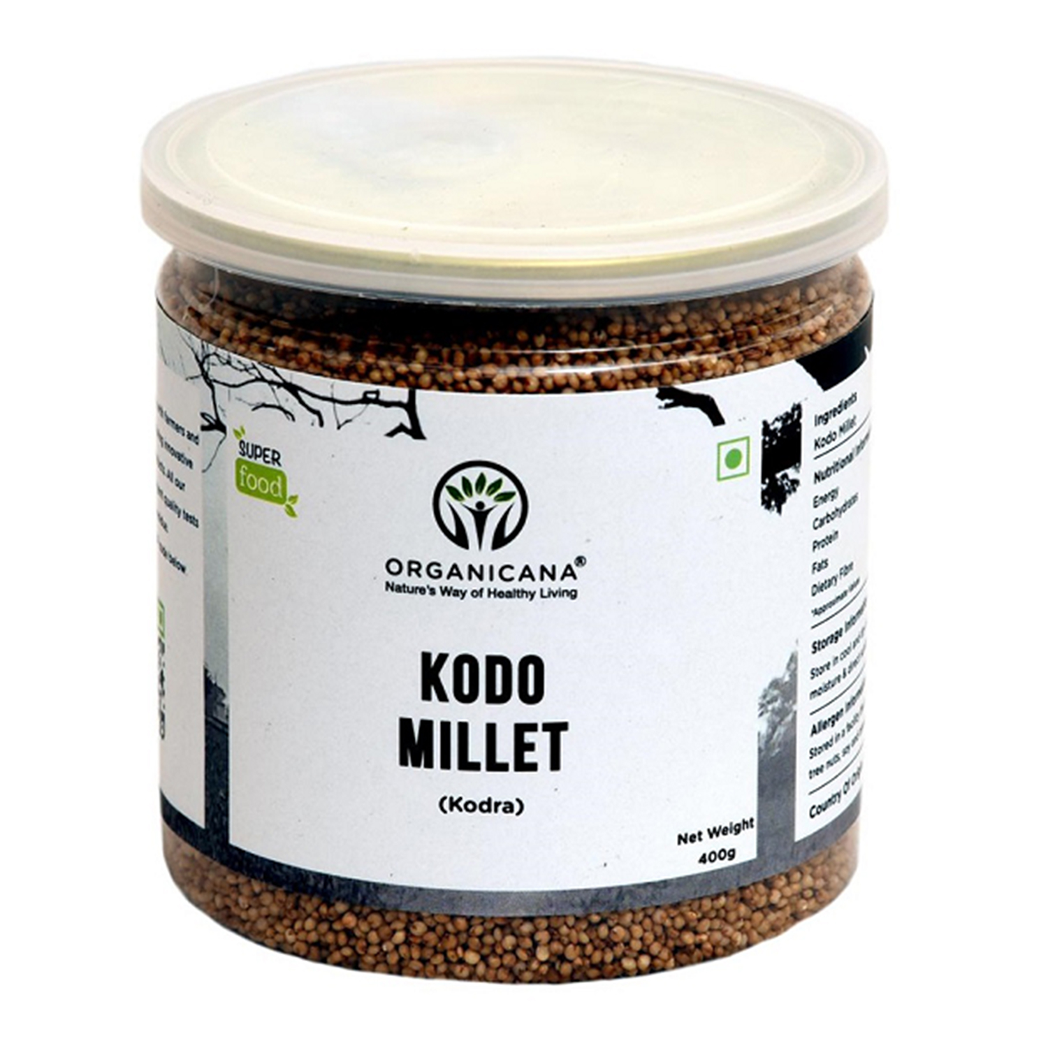 Kodo Millet 400g Jar - Nutritious & Organic