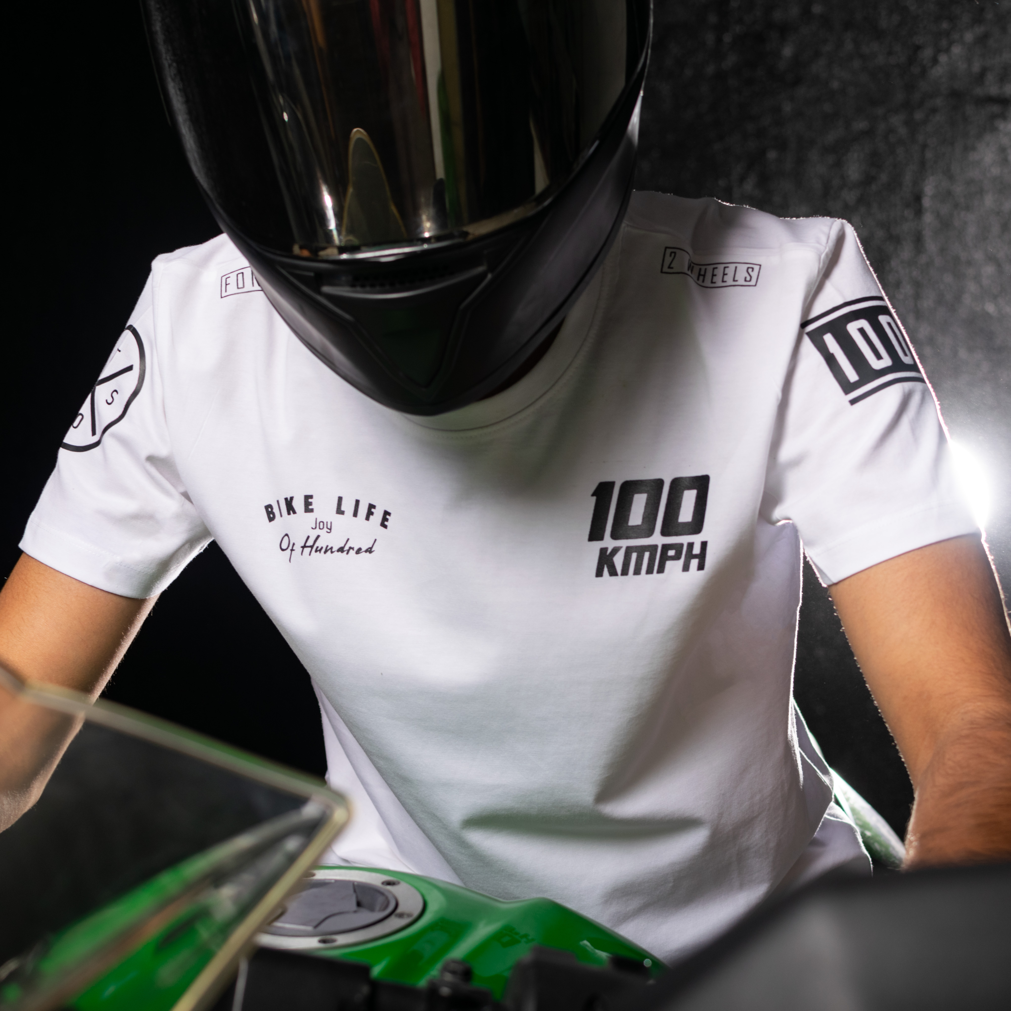 Hundred Patches | T-Shirt | White - 100kmph