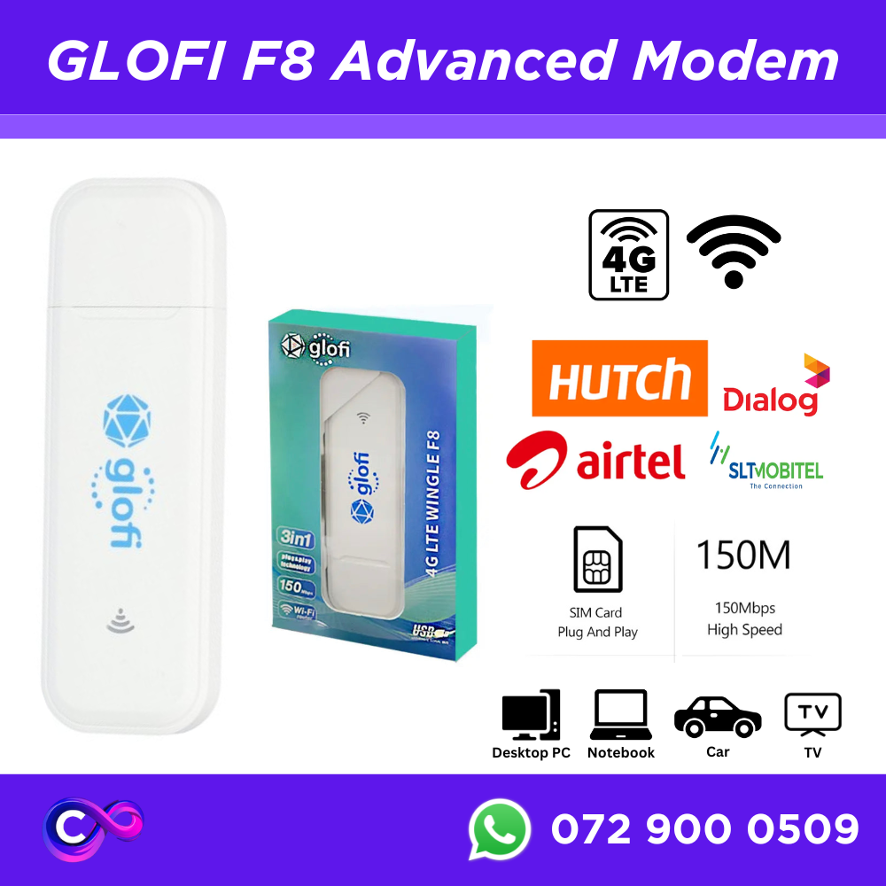 🌐 GLOFI F8 USB 4G Wi-Fi Modem & Router – 150Mbps, Portable, Connect Up ...