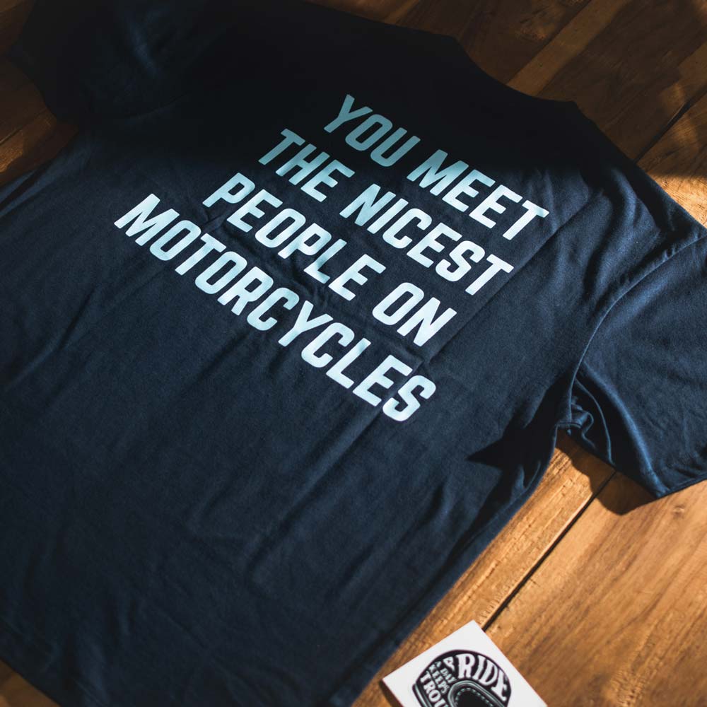 Forever Two Wheels | T-Shirt | Navy Blue - 100kmph