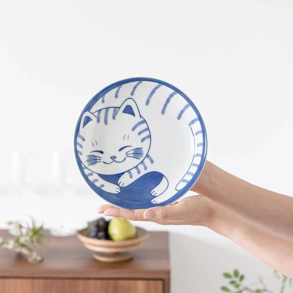 JAPANESE TABBY CAT PLATE - Omnia