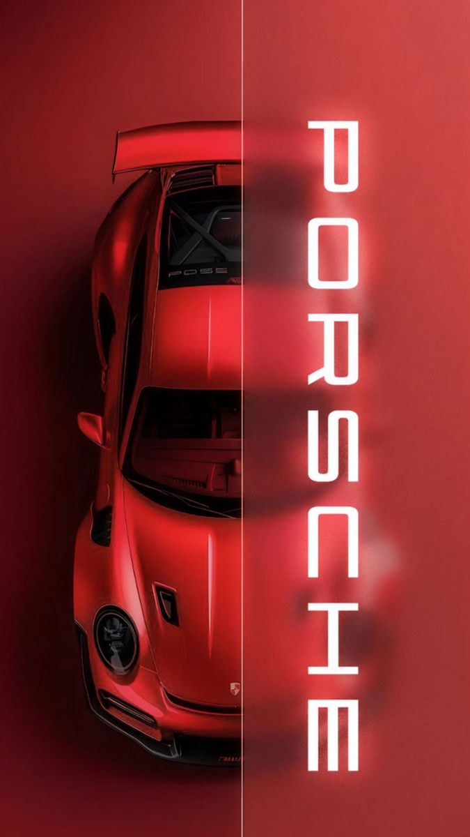 Luxury Car Poster | Porsche GT3 RS Top View Red Aesthetic Print - Vistiq.in