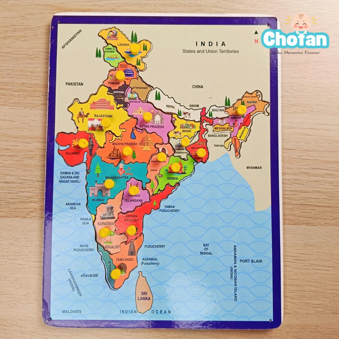 Indian Map Puzzle - Chotan.in (A Product of KickMark India)
