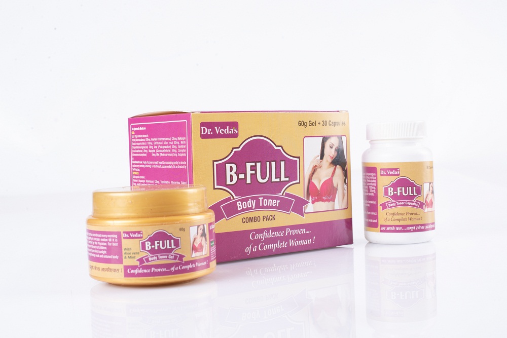 Dr. Veda's B-Full Body Toner Combo Gel 60g+30 Capsule Ayurvedic - Pack ...
