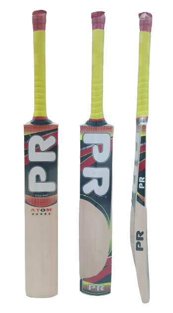 PR Atom English Willow Cricket Bat (Short Handle) - Three Wickets