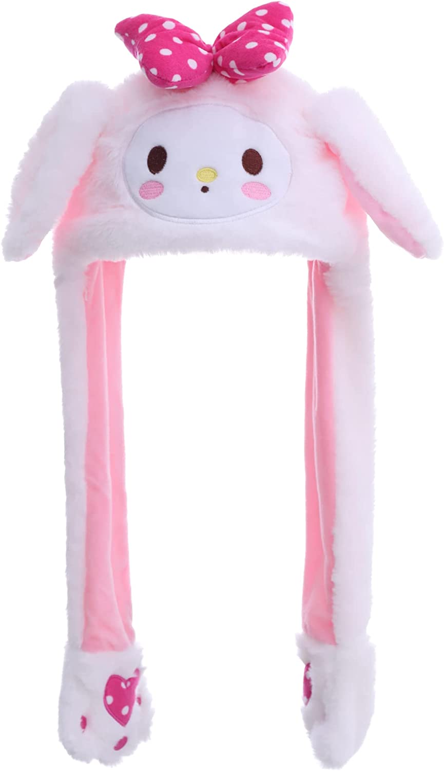 Plush Kitty Moving Ear LED Glowing Headwear Bunny Cap, White