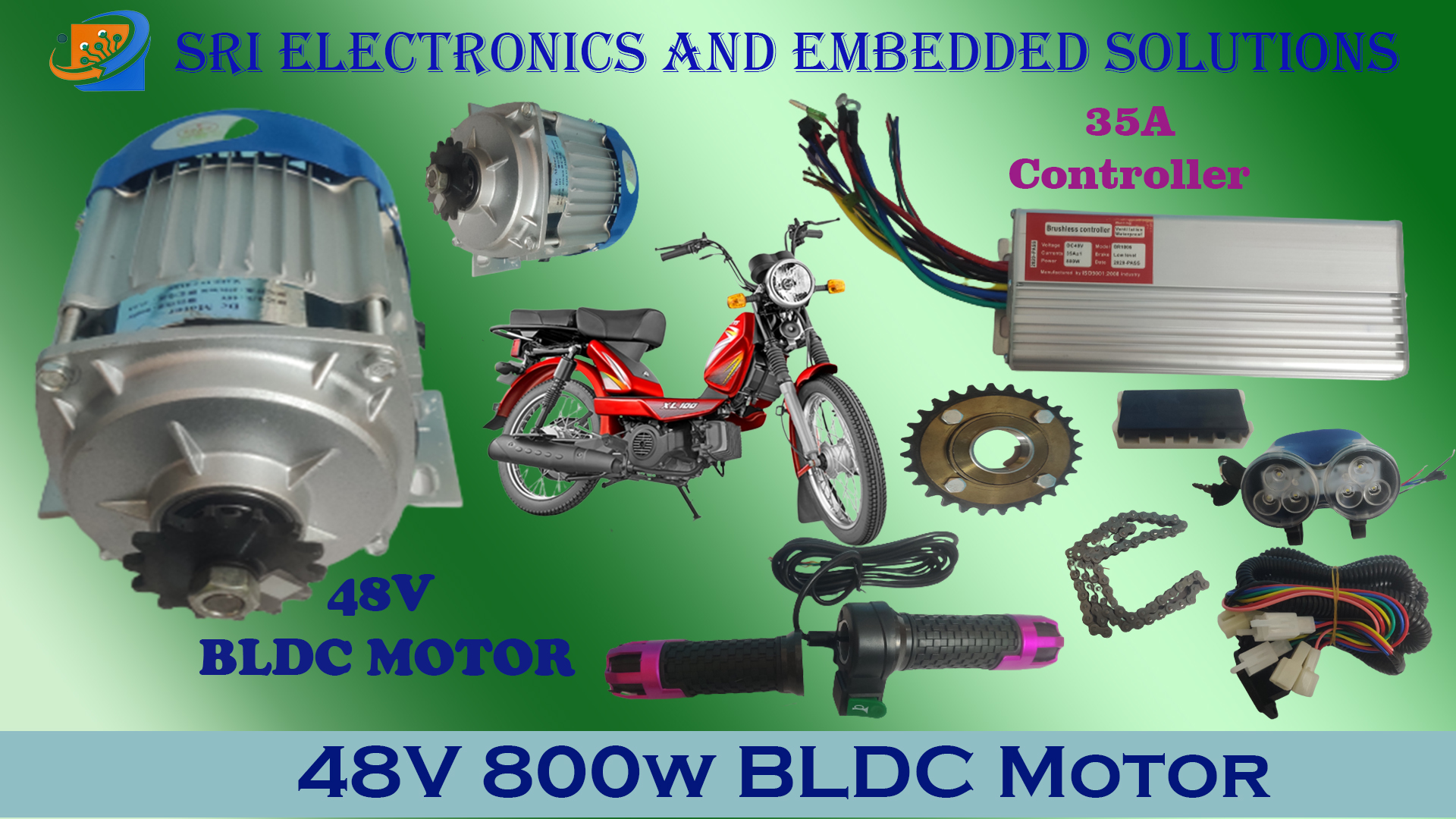48V 800Watts BLDC- E Bike Conversion Kit - For Super Excel