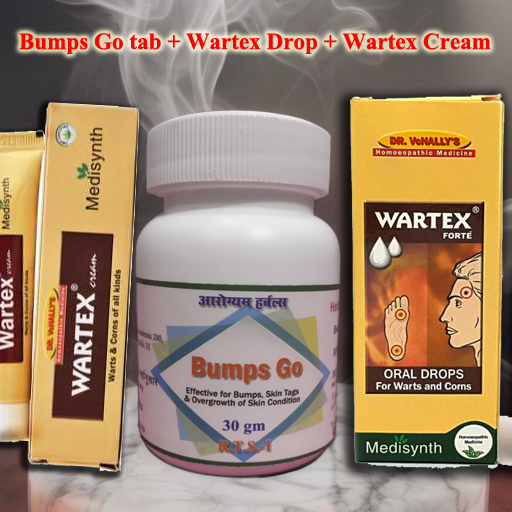 Bumps Go Tab + Wartex Drop + Wartex Cream- Pack pf 3 Medicines ...