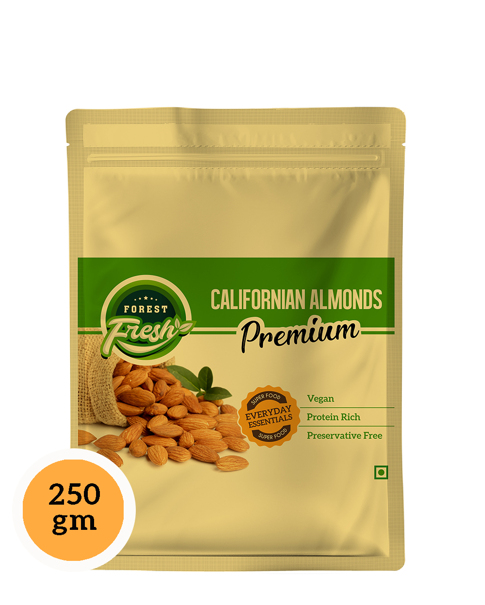 Forest Fresh - Premium Californian Almonds (Badam) - 250gm - Dry Fruits ...