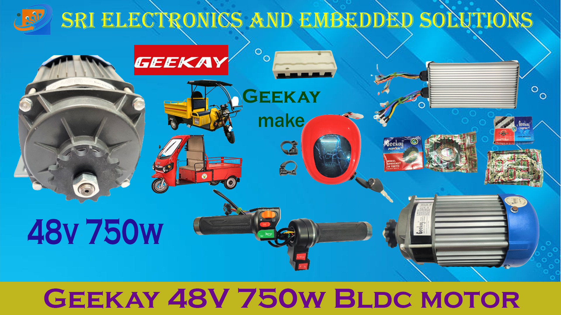 48v 750w ORIGINAL Geekay BLDC EV Conversion kit