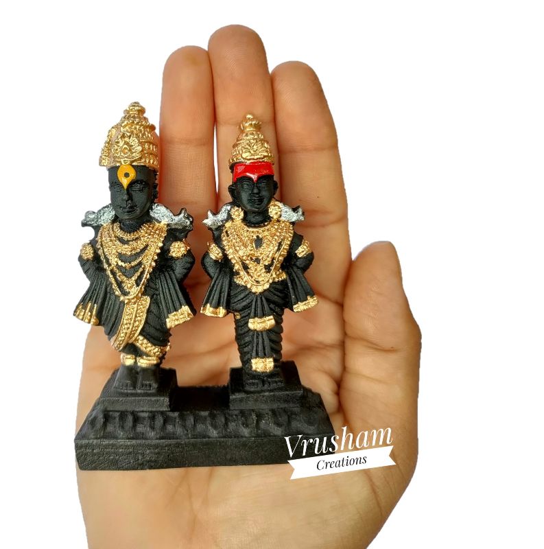 Vitthal Rukmini 3 inch Murti - Perfect for Gifting & Decor