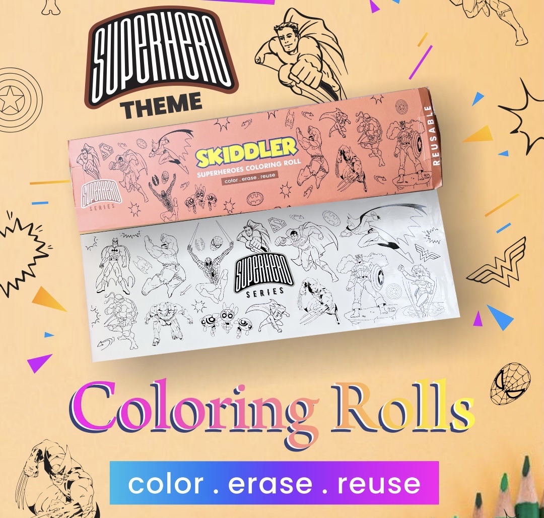 Superhero Coloring Roll - Unleash Your Child's Creativity