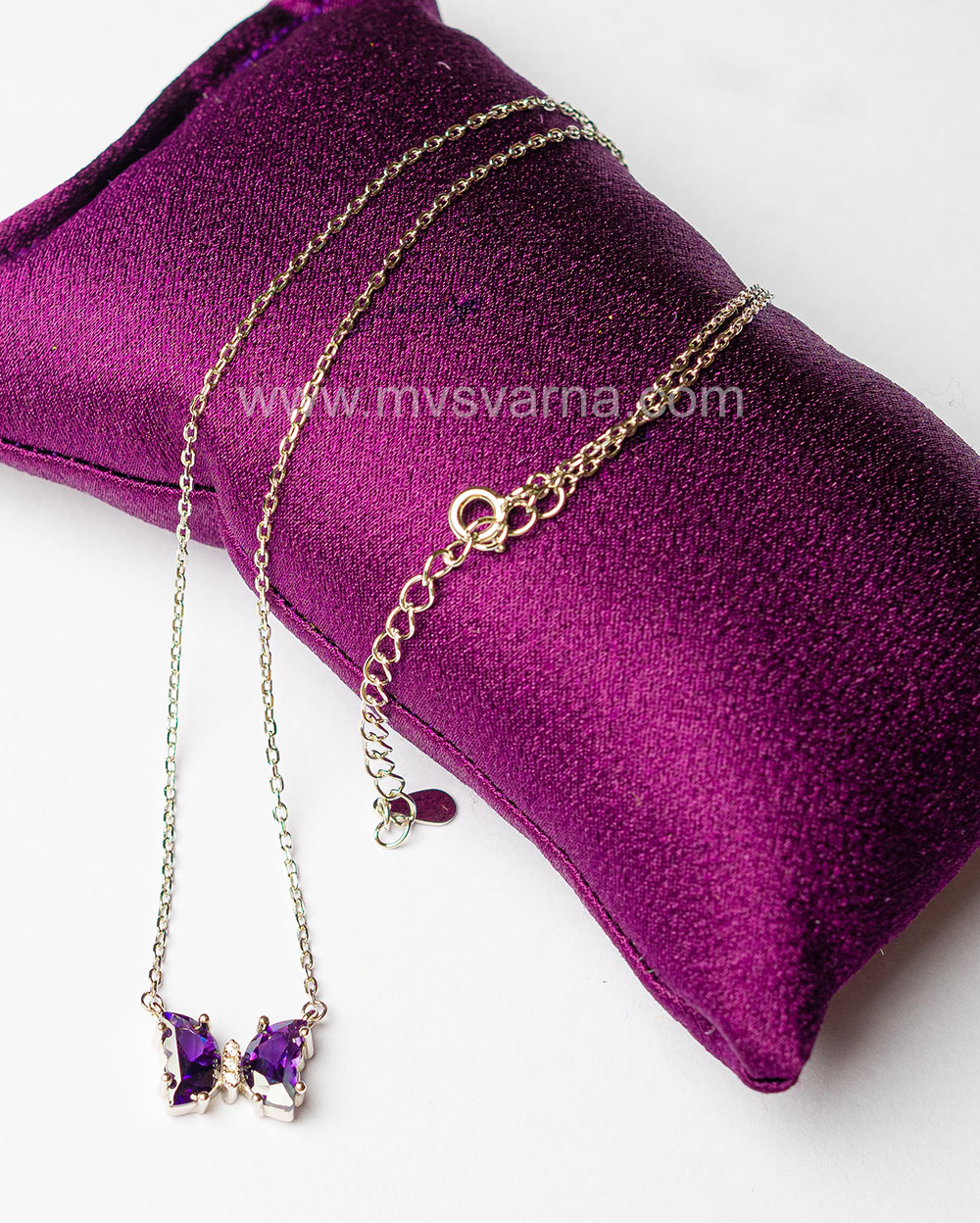 Purple Butterfly Silver Chain - MVS VARNA
