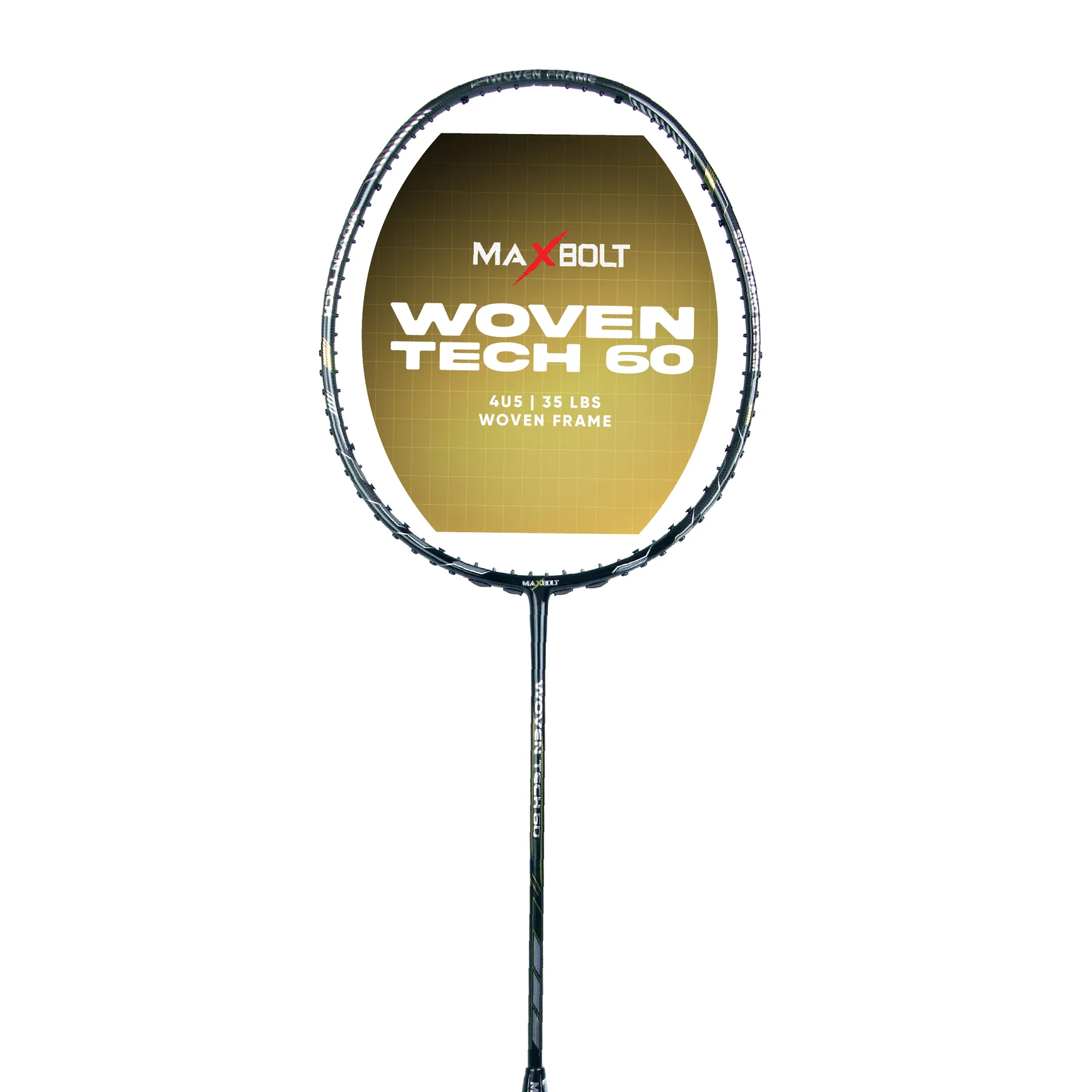 Maxbolt Woven Tech 60 Badminton Racquet (BLACK/GOLD) - Warrior Sports ...