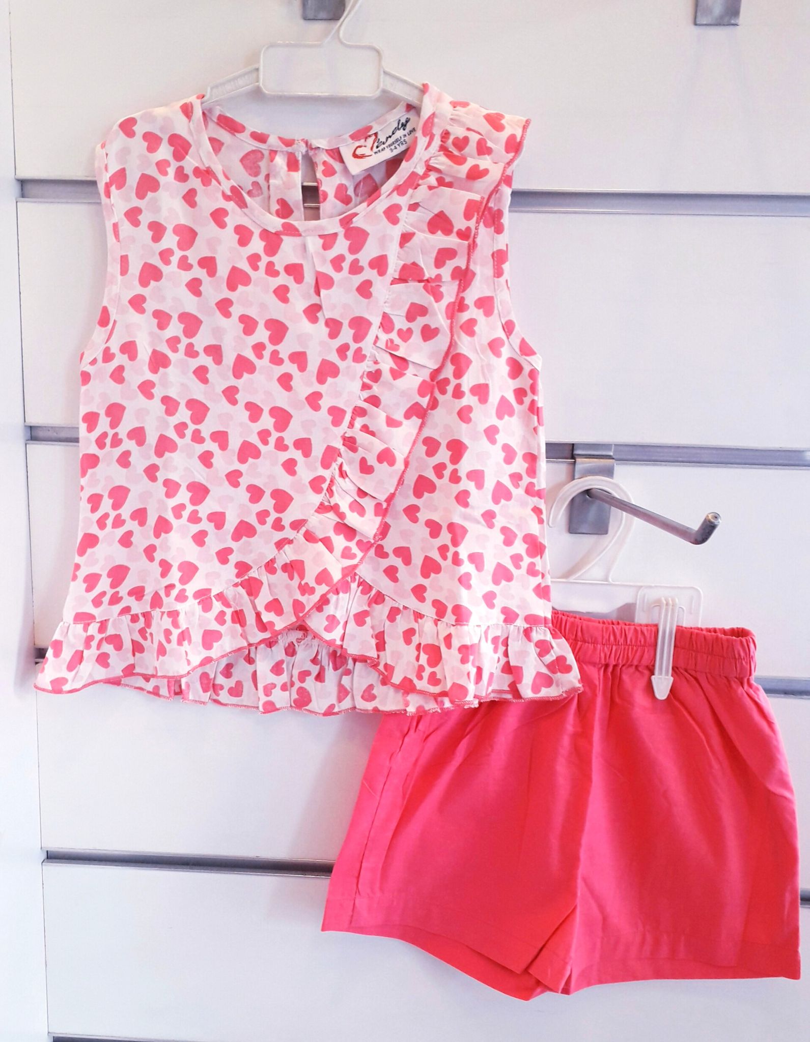 M'andy Sleeveless Heart Printed Top & Shorts - Pink - Navira - Baby ...