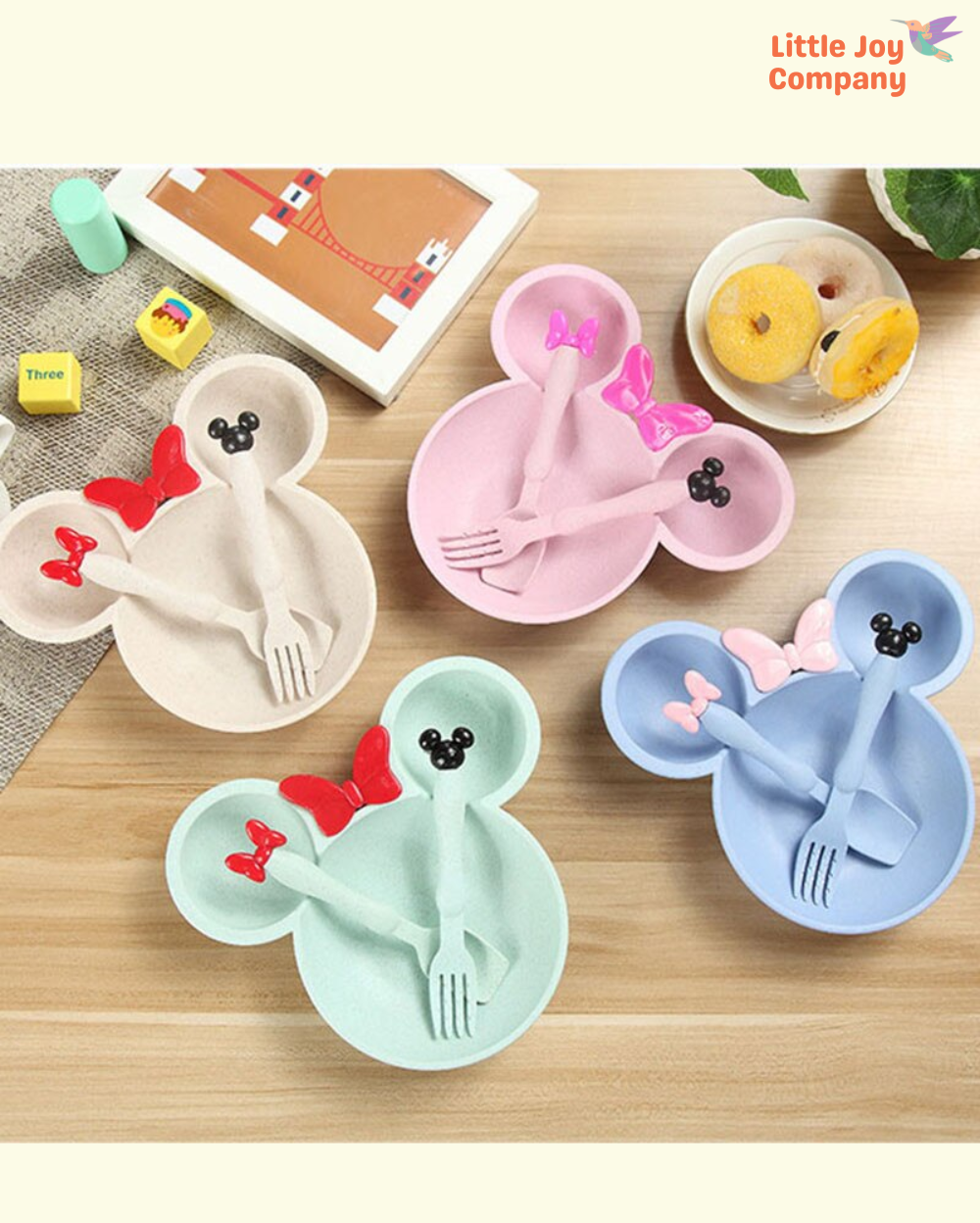 MICKEY MOUSE FEEDING SET- WHEAT STRAW FIBER - Little Joy Company