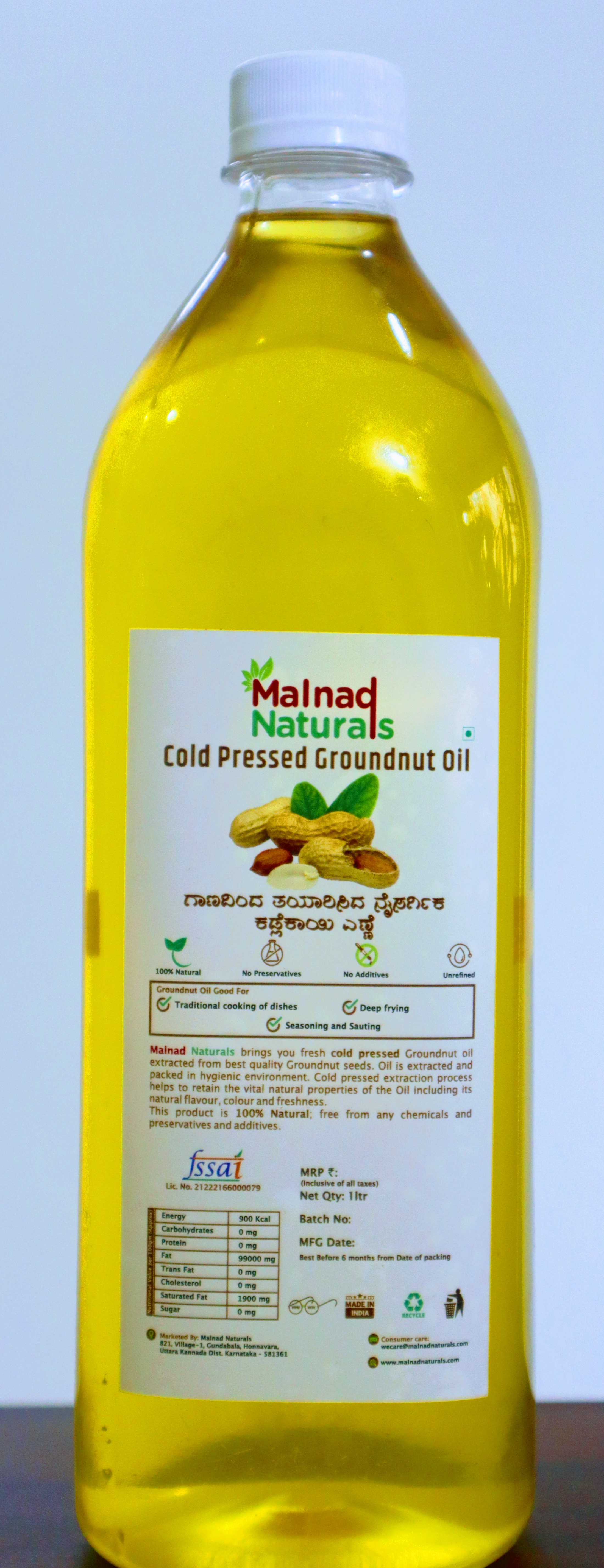 Buy Groundnut Oil Online | Malnad Naturals | Natural Groundnut Oil ...