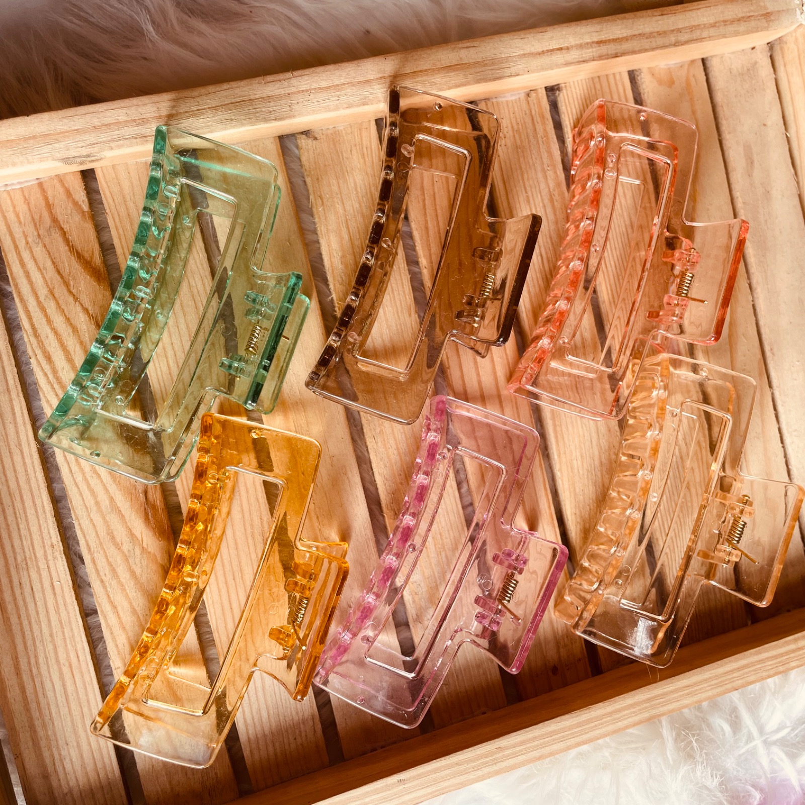 Buy Online: Rectangular Transparent Hair Claws | Large Shape