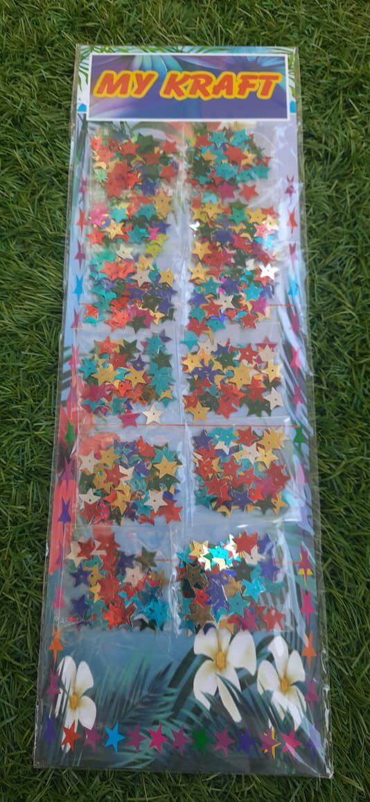 Multicolored Star Sequins For Craft (One Packet)