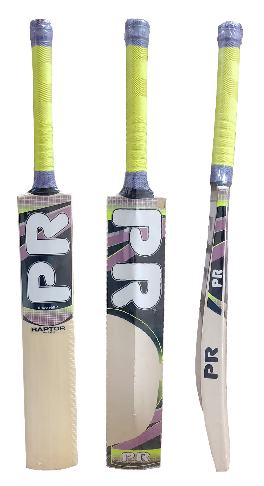PR Raptor English Willow Cricket Bat (Short Handle) - Three Wickets