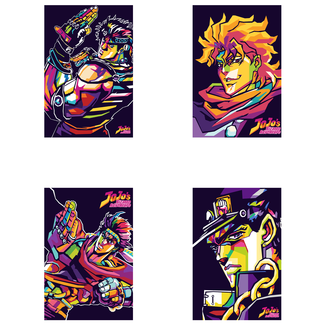 JoJo Set (Set Of 10 Posters And 15 Stand Stickers) - Anime Poster India