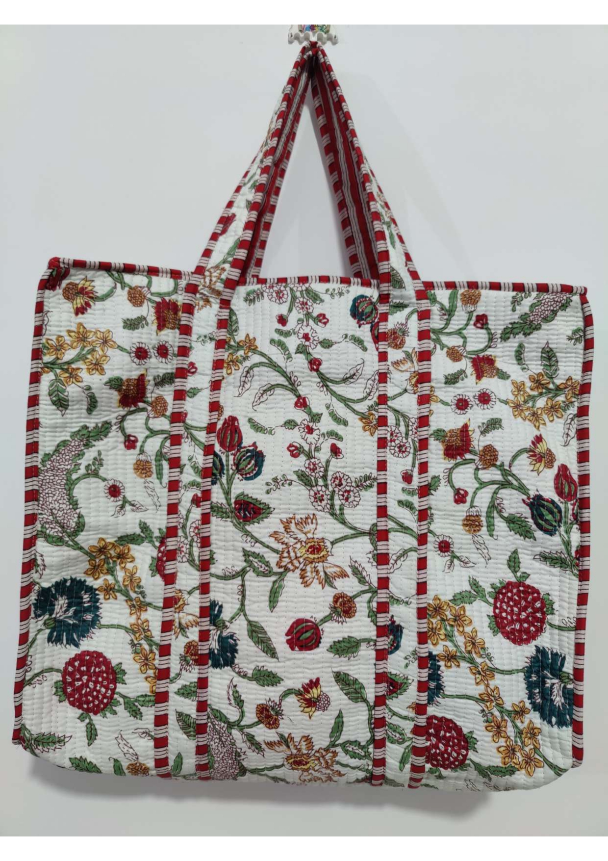 Quilted Cotton Tote Bag 18*18*6 - HeartFul Craft