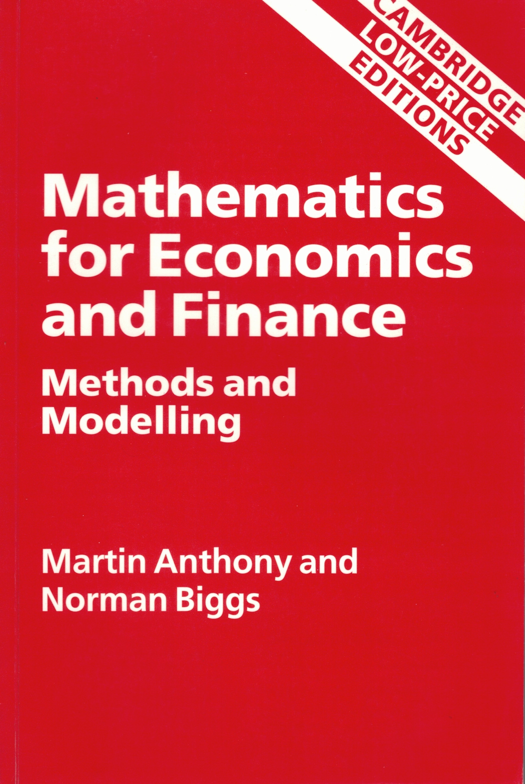 Mathematics for Economics and Finance: Methods and Modelling
