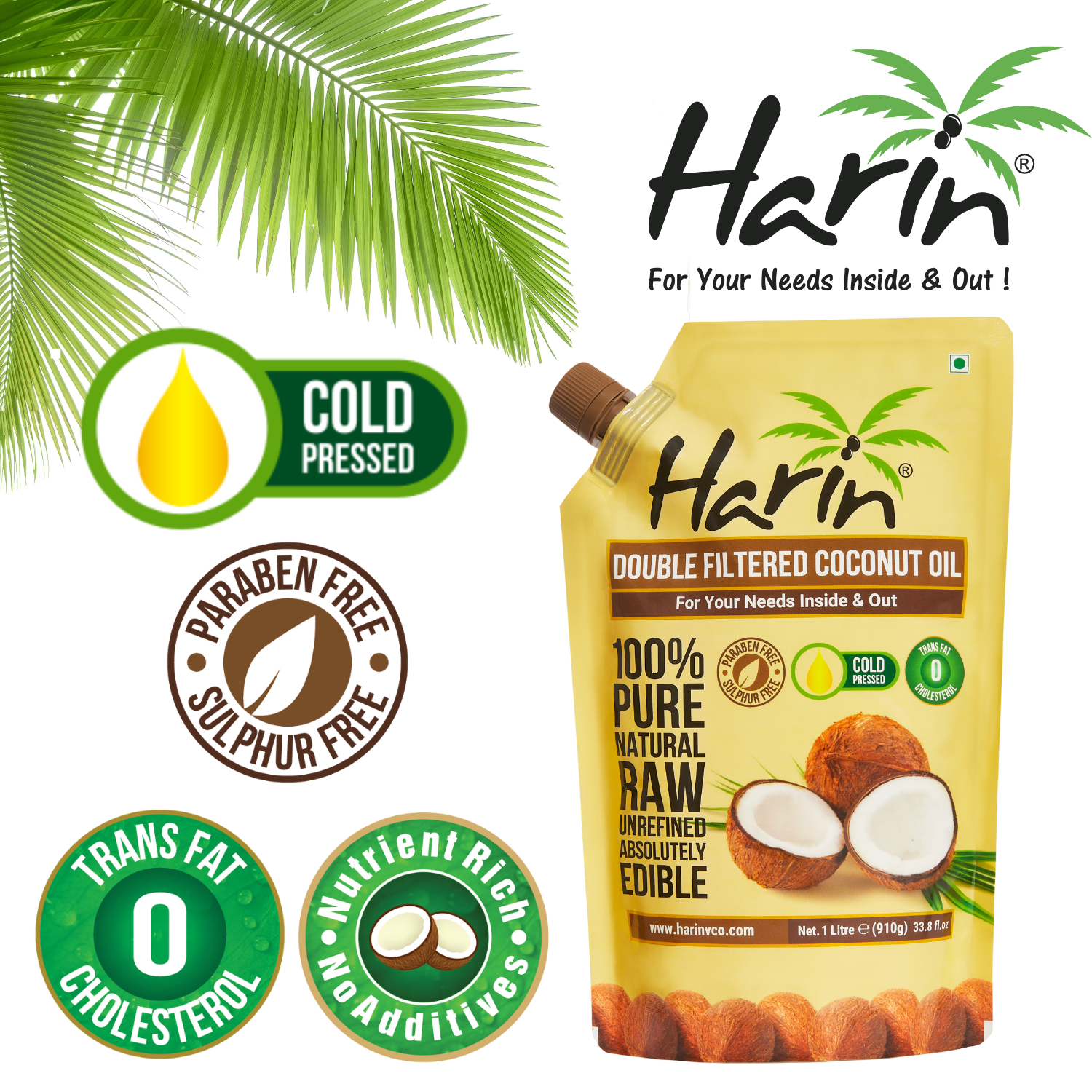 Harin Cold Pressed Double Filtered Coconut Oil - Harin BioTech ...