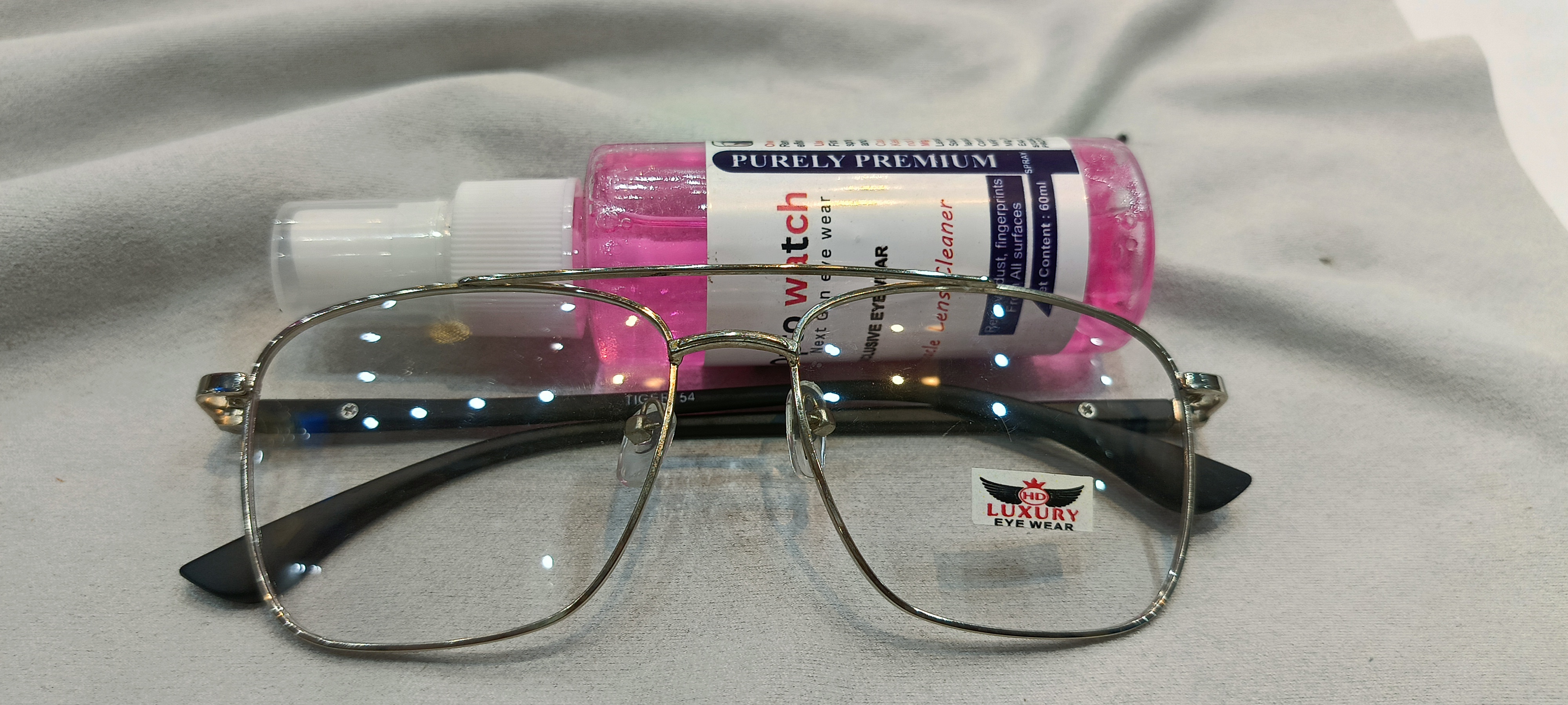 Metal dauble brize Lenskart style steel colour zero power lens with ...