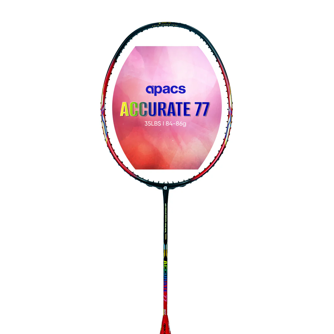 Apacs Accurate 77 Badminton Racquet - (Red/Black) - Warrior Sports (India)