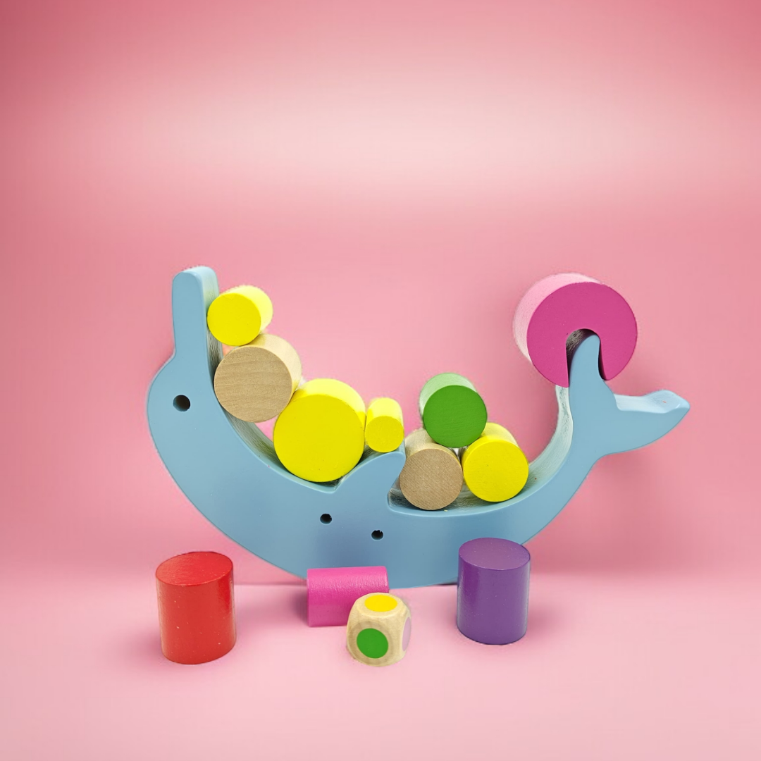 Dolphin Balance Wooden Blocks - Brainy Bugs