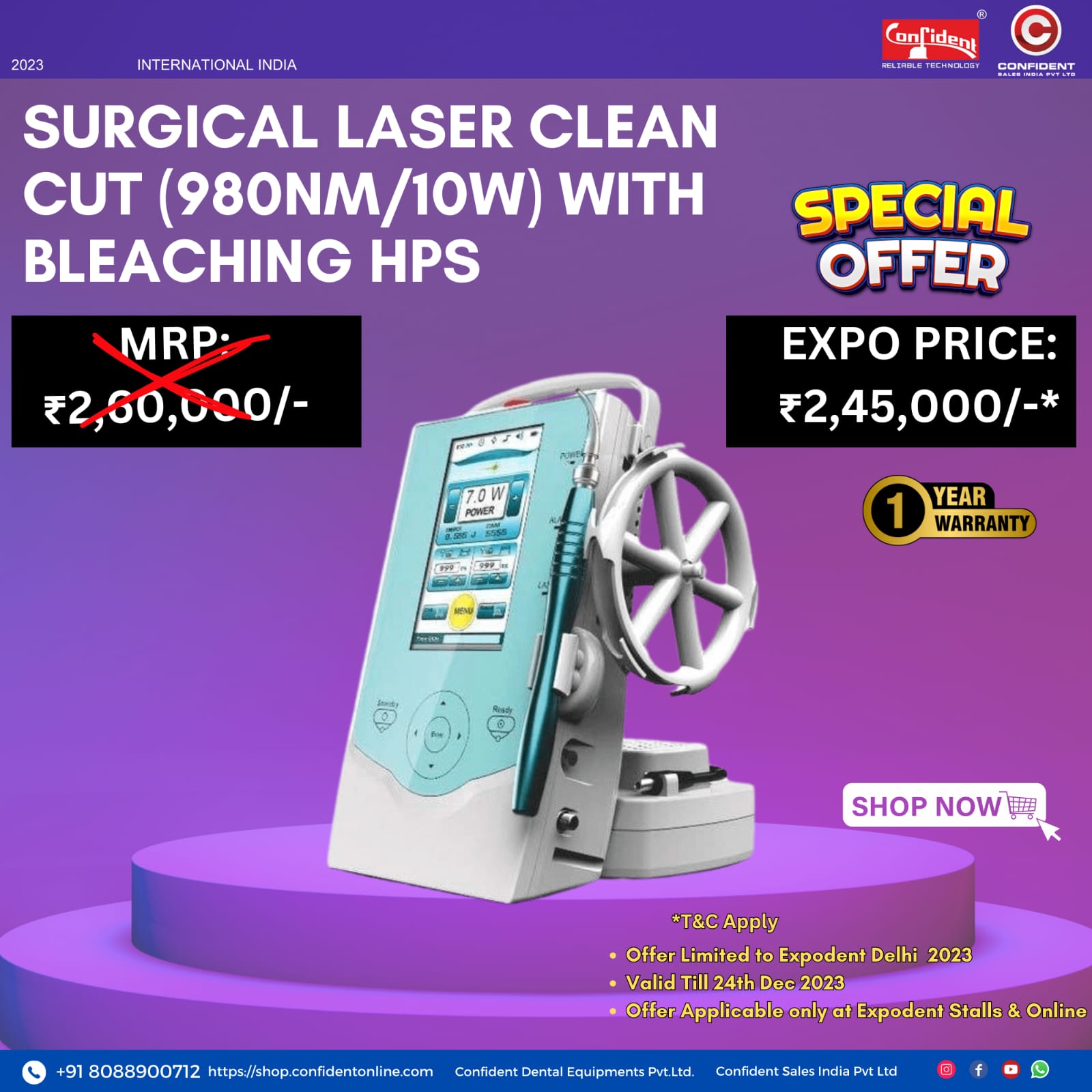 SURGICAL LASER CLEAN CUT (980NM/10W) WITH BLEACHING HPS-COSLDGA ...