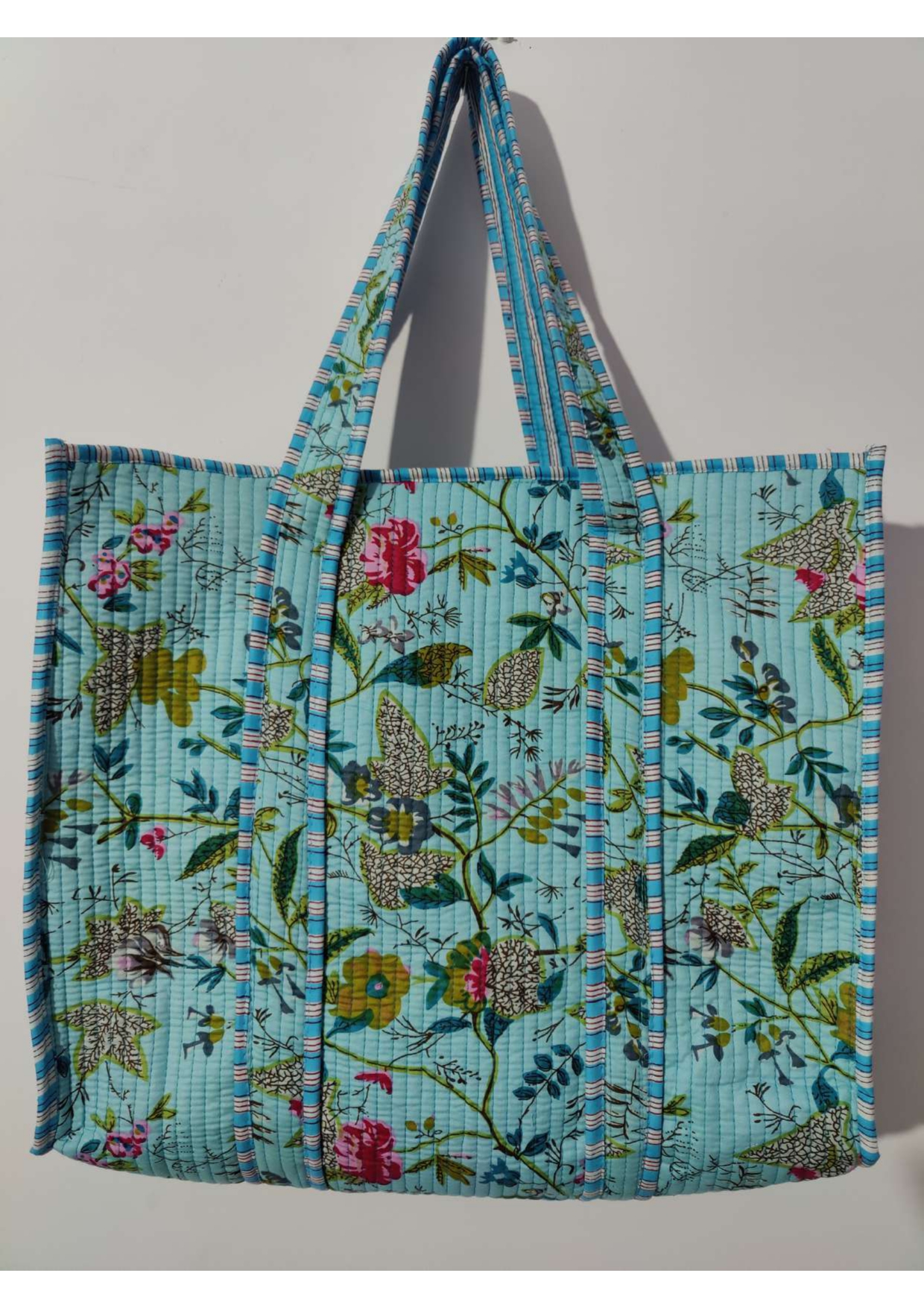 Quilted Cotton Tote Bag 18*18*6 - HeartFul Craft