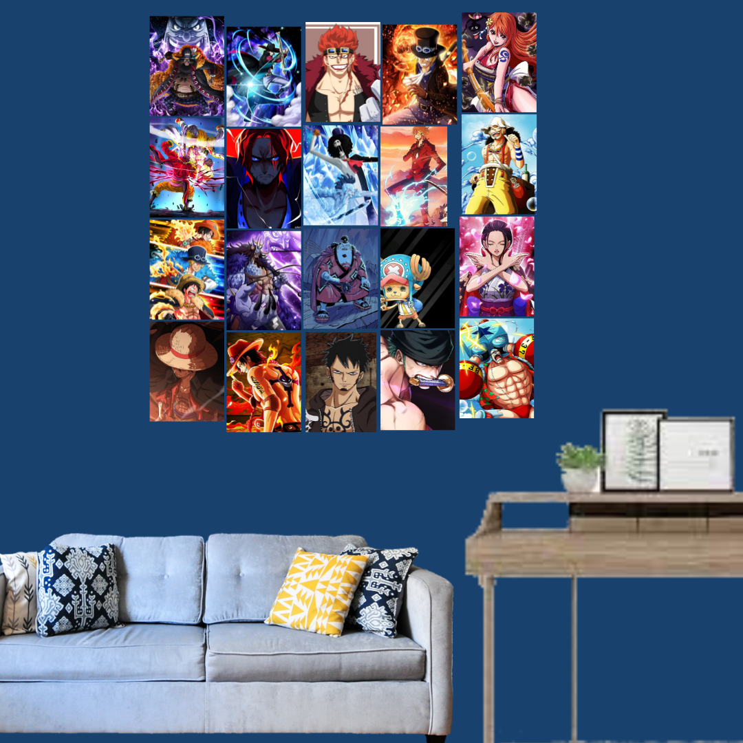 One Piece- Decor | Pack of 20 Wall Posters kit | Anime Wall Posters ...