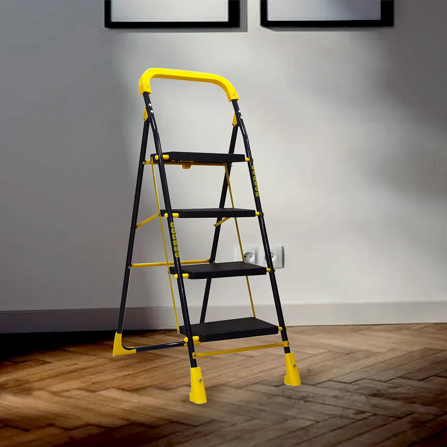Trendy Cameo 4 Step Heavy Duty Foldable Step Ladder with Anti-Skid ...