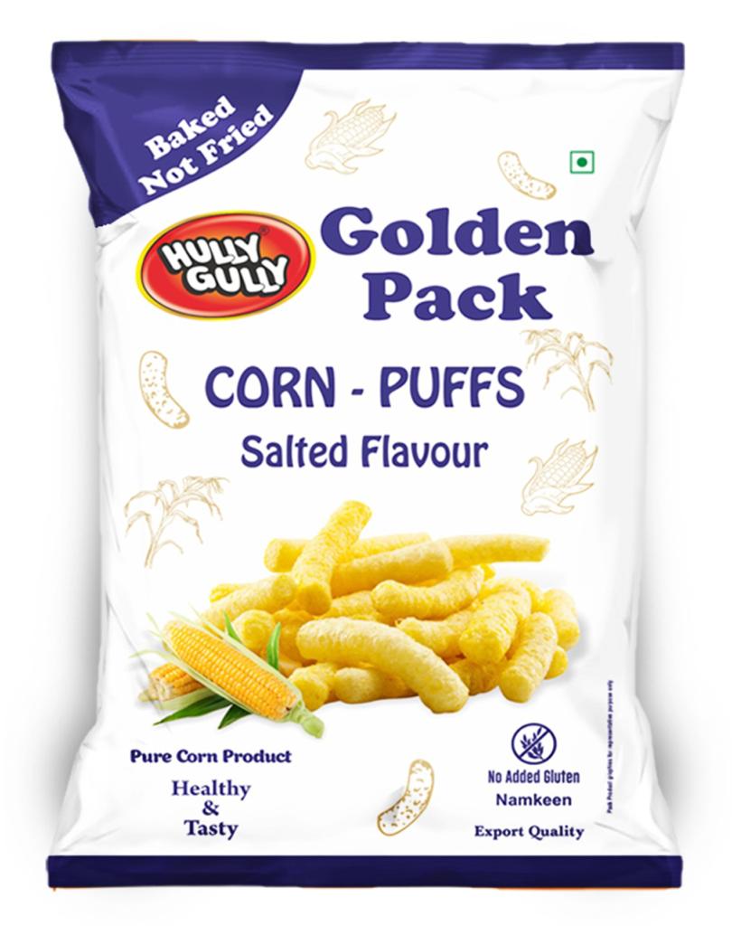 Salted corn-puffs 150gm (Pack of 6) - HullyGully Store