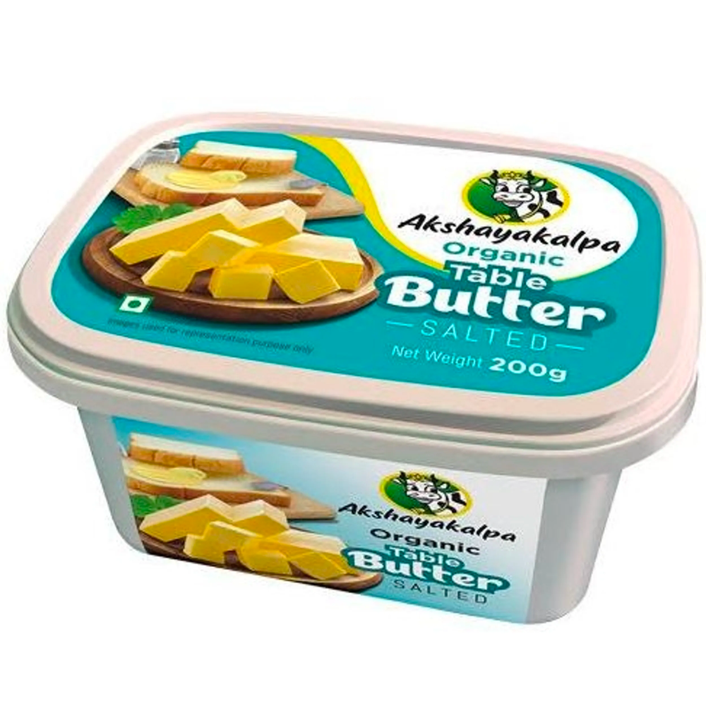 Akshayakalpa Table Butter Salted, 200g Tub - Sake of Health - A ...