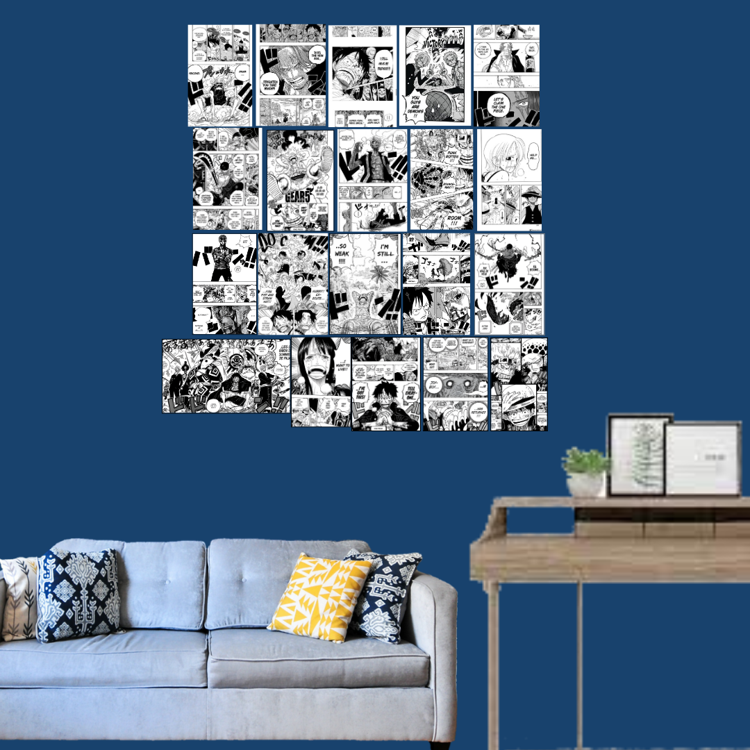 One Piece- Decor | Pack of 20 Manga Panel kit | Anime Wall Posters ...