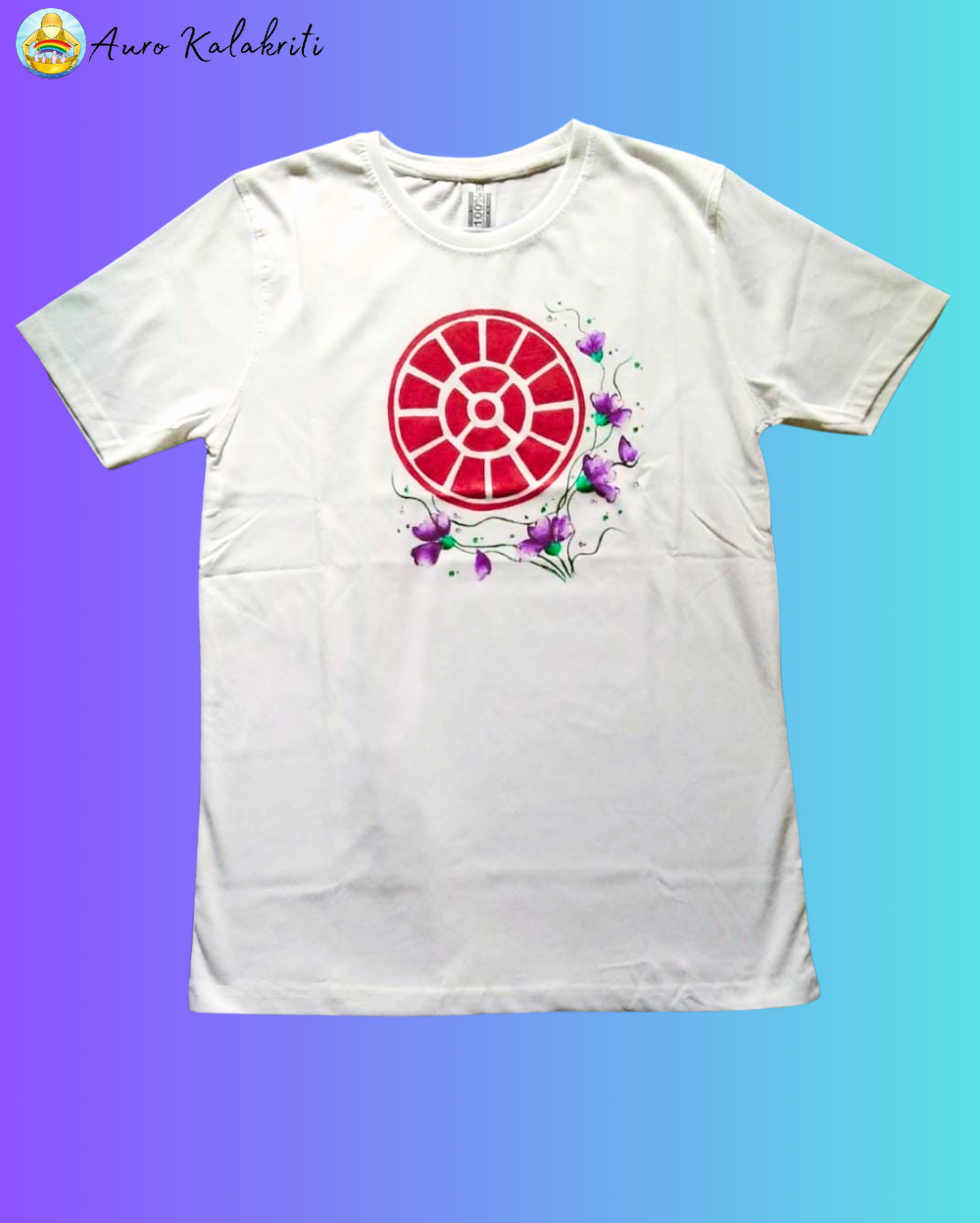 Red Mother's Symbol with Flower - Auro Kalakriti