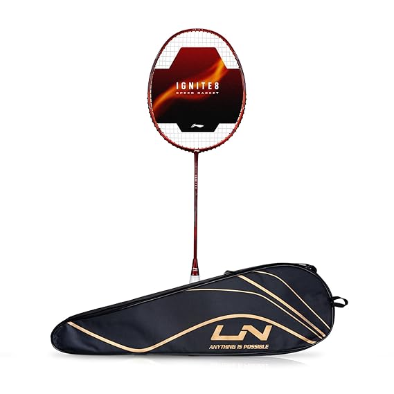 Li-Ning Ignite 8 Badminton Racquet - (Dark Red/Rich Gold) - Warrior ...