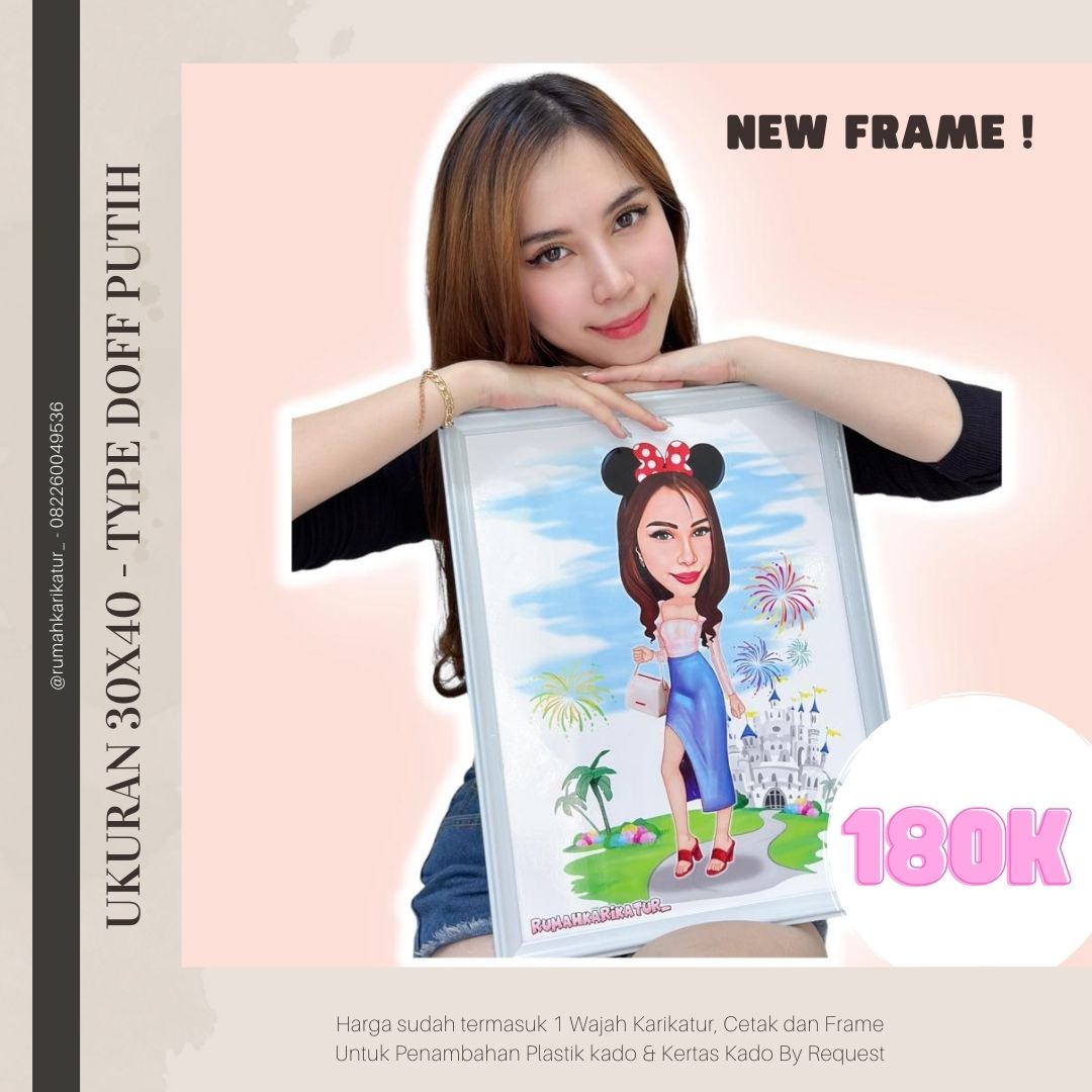 Paket 1 Wajah & Bingkai A3 Type Minimalis Doff Putih [ NEW FRAME ...