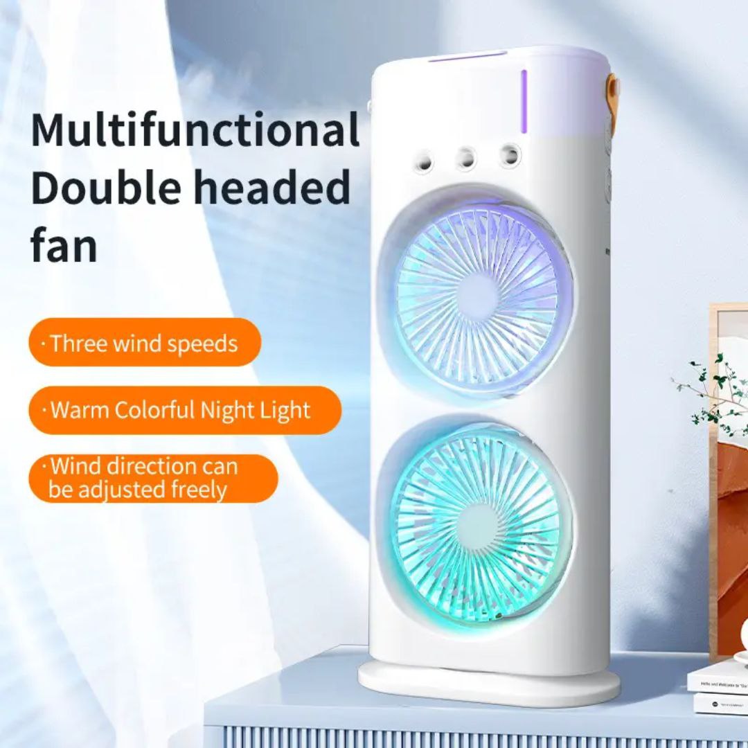 DOUBLE HEAD AIR COOLER MIST FAN - SL SHOPPING