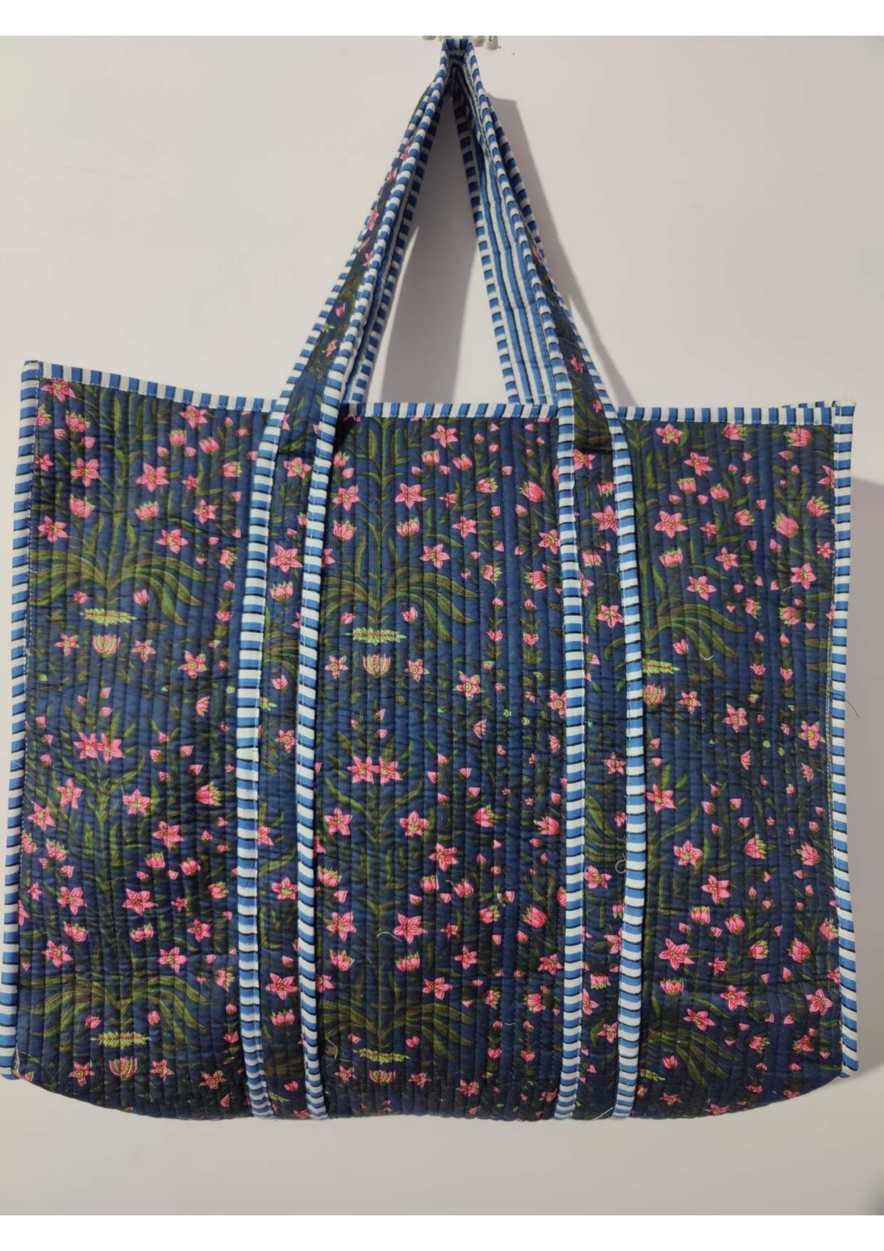 Quilted Cotton Tote Bag 18*18*6 - HeartFul Craft