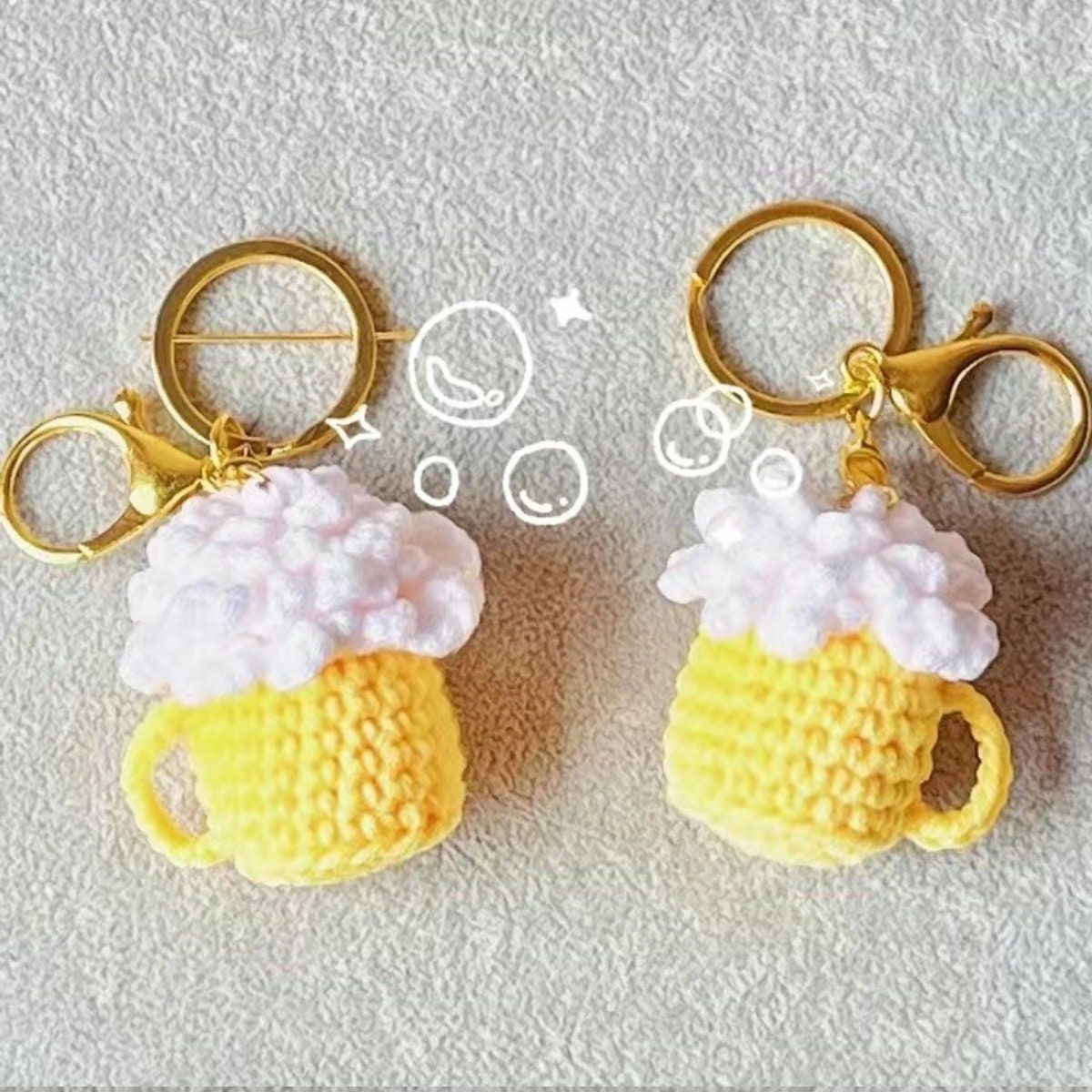 Crochet Beer Keychain - CrochyKnots