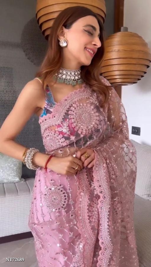 Lucknow Chickankari Handwork Embroidered Saree - The Aspire Collection