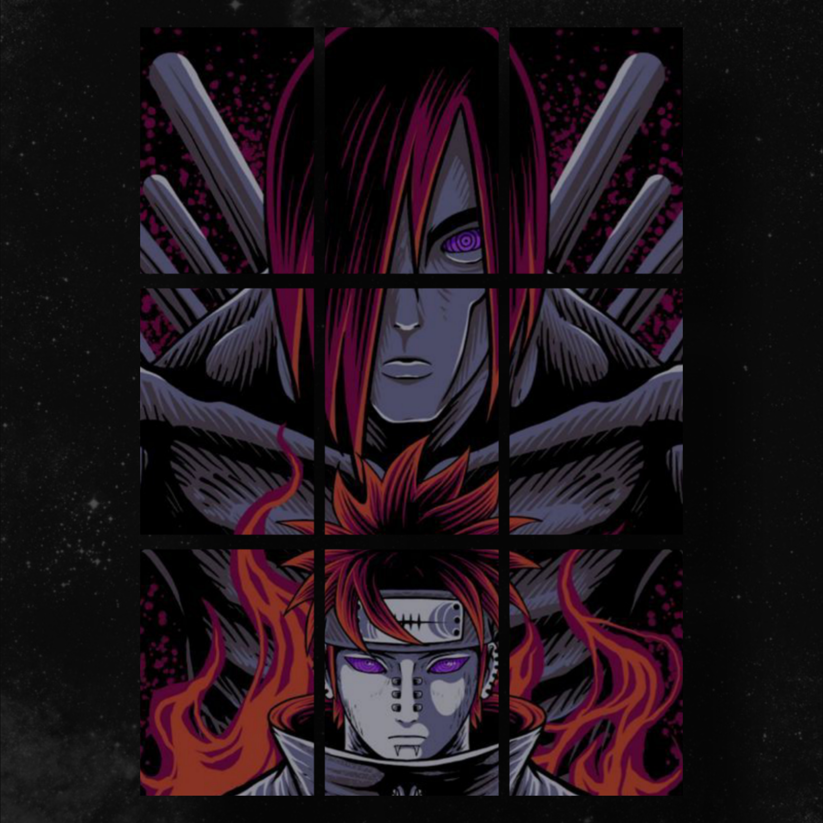 Nagato- Decor | Pack of 9 Split Wall Posters kit | Anime Wall Posters ...